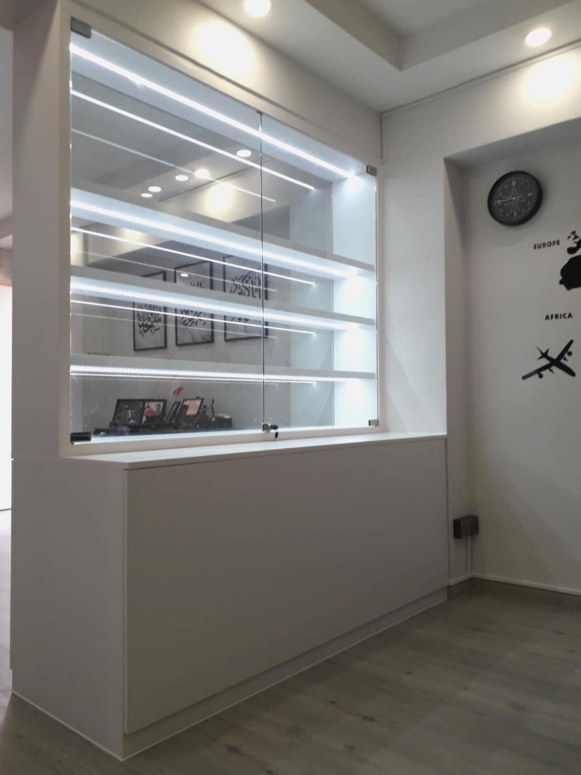 Custom Glass Display Cabinet with LED, Furniture & Home Living ...