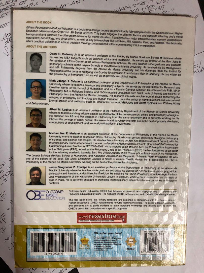 Ethics (Rex Bookstore), Hobbies & Toys, Books & Magazines, Textbooks on ...