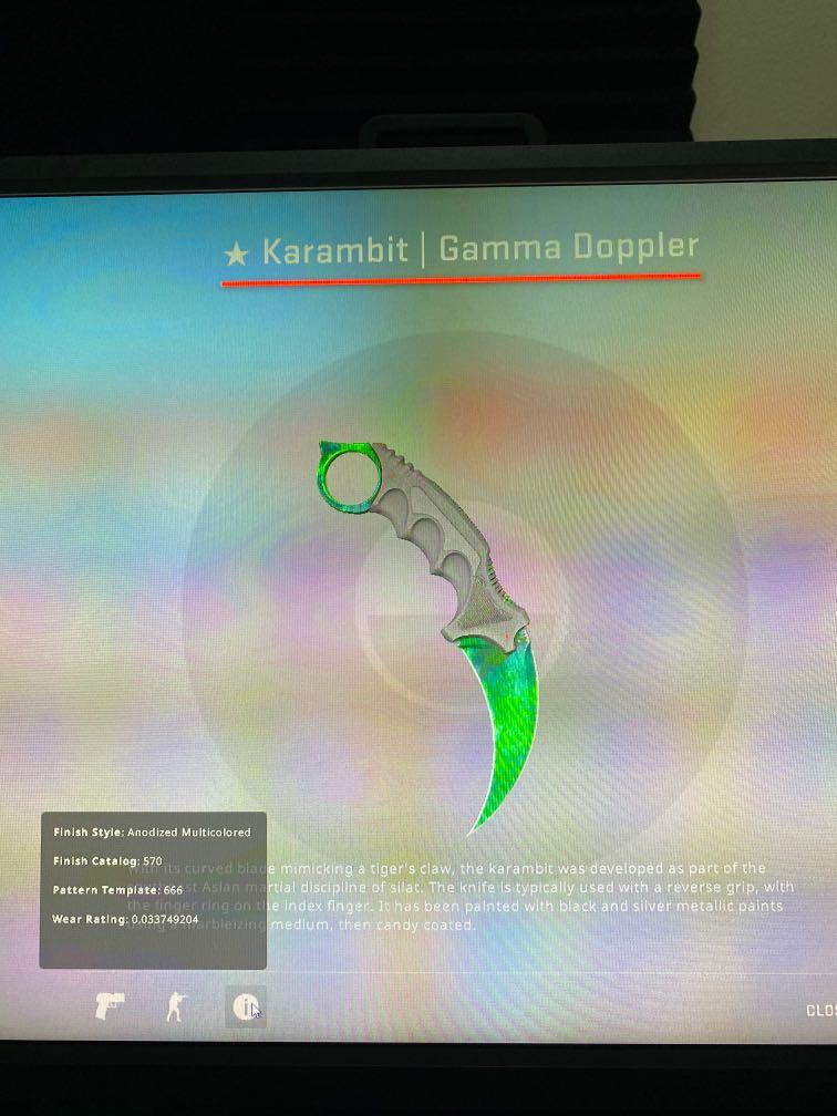 Karambit Gamma Doppler Phase 2 FN, Video Gaming, Gaming Accessories ...