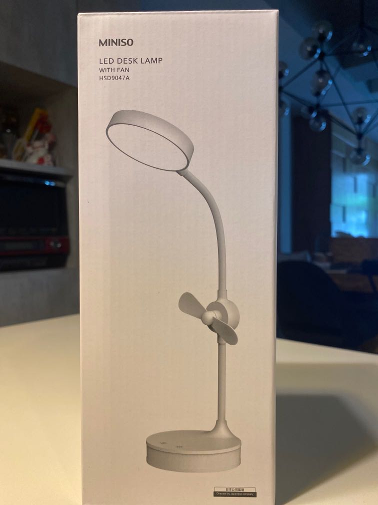 Miniso LED desk lamp with fan, Furniture & Home Living, Lighting & Fans ...