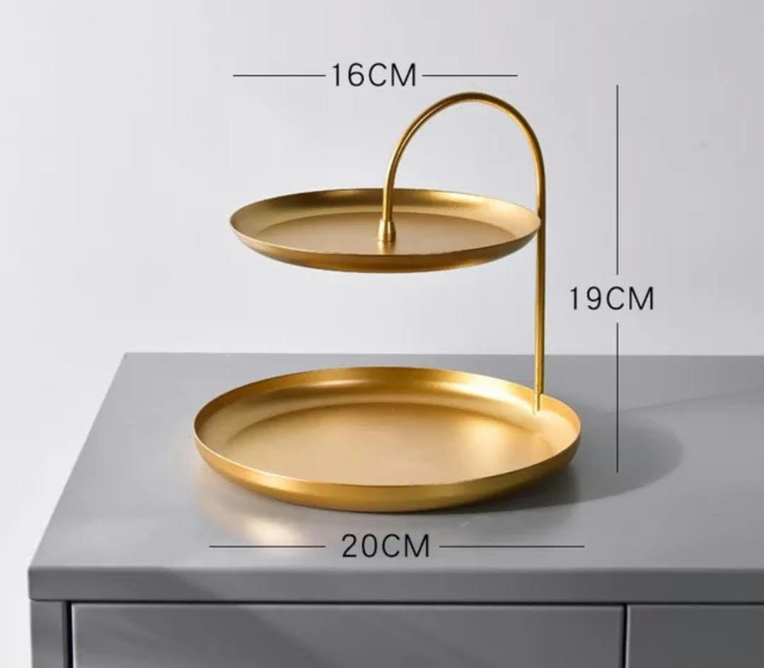 Nordic Gold Round Tiered Tray, Furniture & Home Living, Kitchenware ...