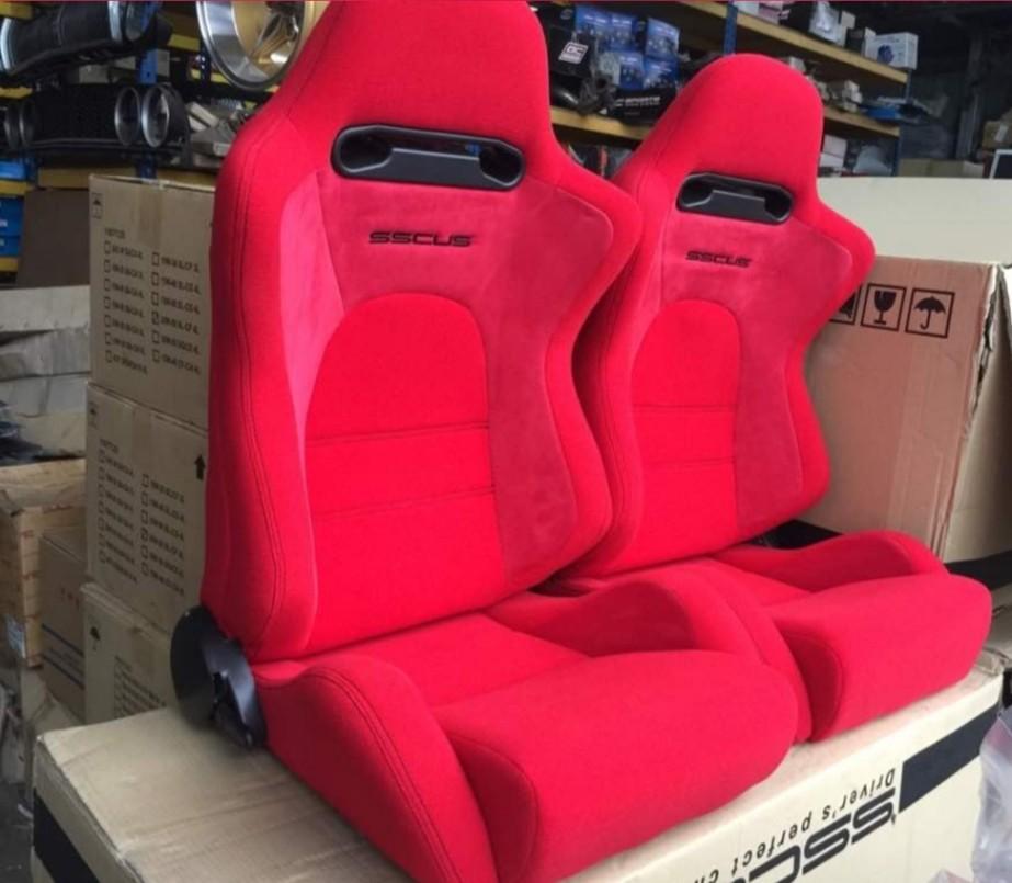 Sscus red bucket seats, Car Accessories, Accessories on Carousell