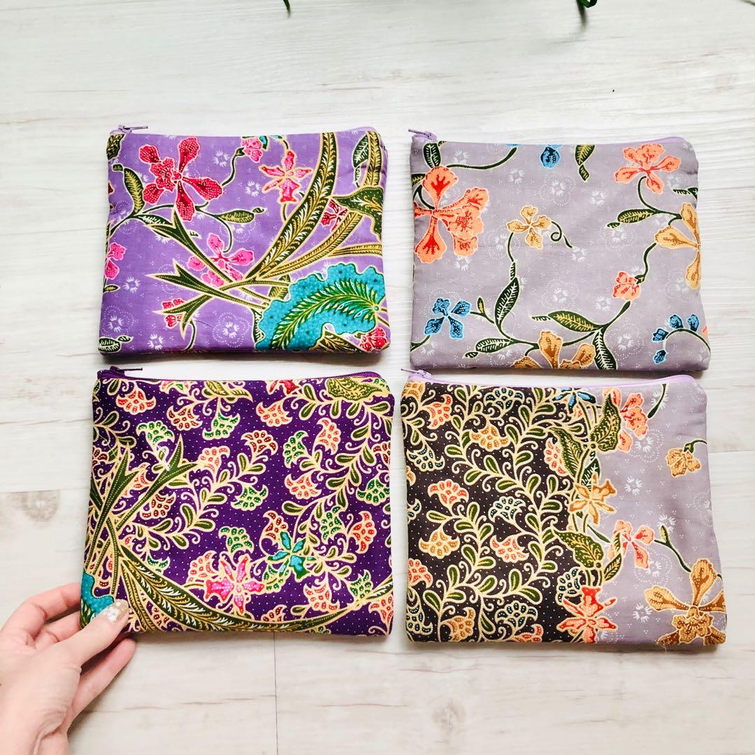 The Everyday Batik Pouch Handmade in Singapore, Women's Fashion, Bags ...