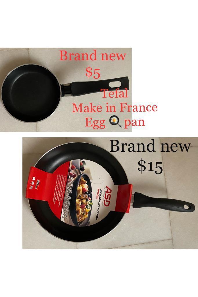 WTS Tefal egg pan and ASD frying pan, Furniture & Home Living ...