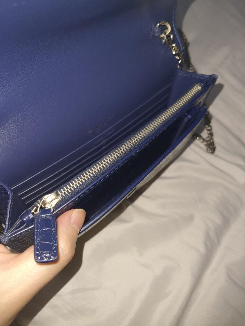 YSL Sunset Small Croc Embossed, Luxury, Bags & Wallets on Carousell