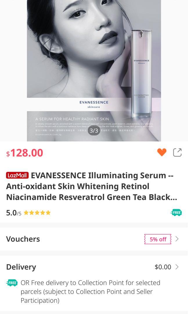 20% off Evanessence skin whitening serum anti-oxidation, Beauty ...