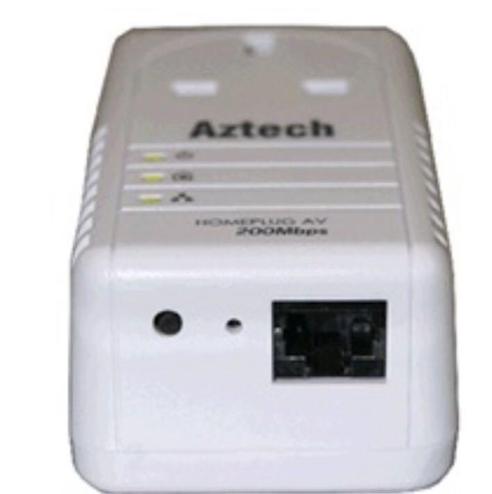 Aztech 200Mbps HomePlug AV Ethernet Adapter with AC Pass Through x3 ...