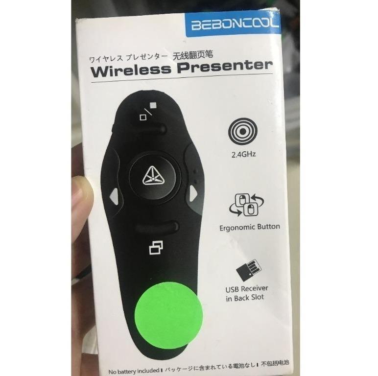 Beboncool Wireless Presenter Clicker RF 2.4GHz Remote Presentation USB ...