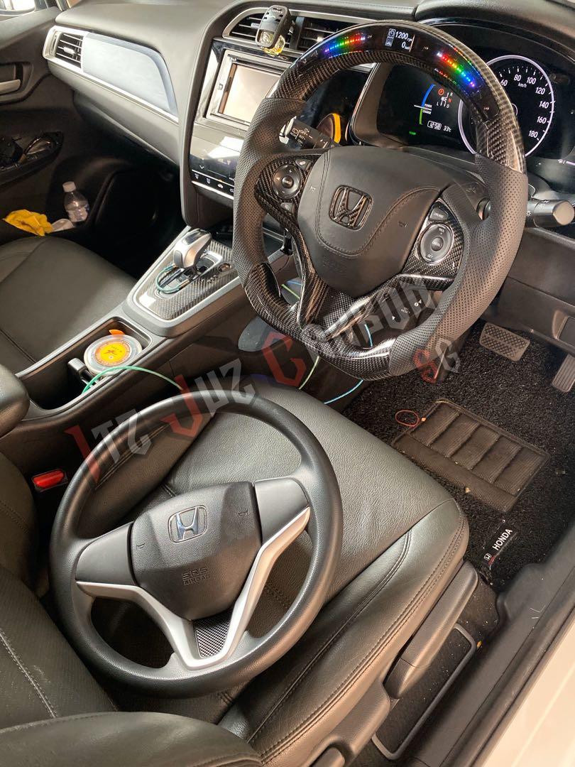 Honda shuttle hybrid Carbon fibre led steering wheel, Car Accessories ...