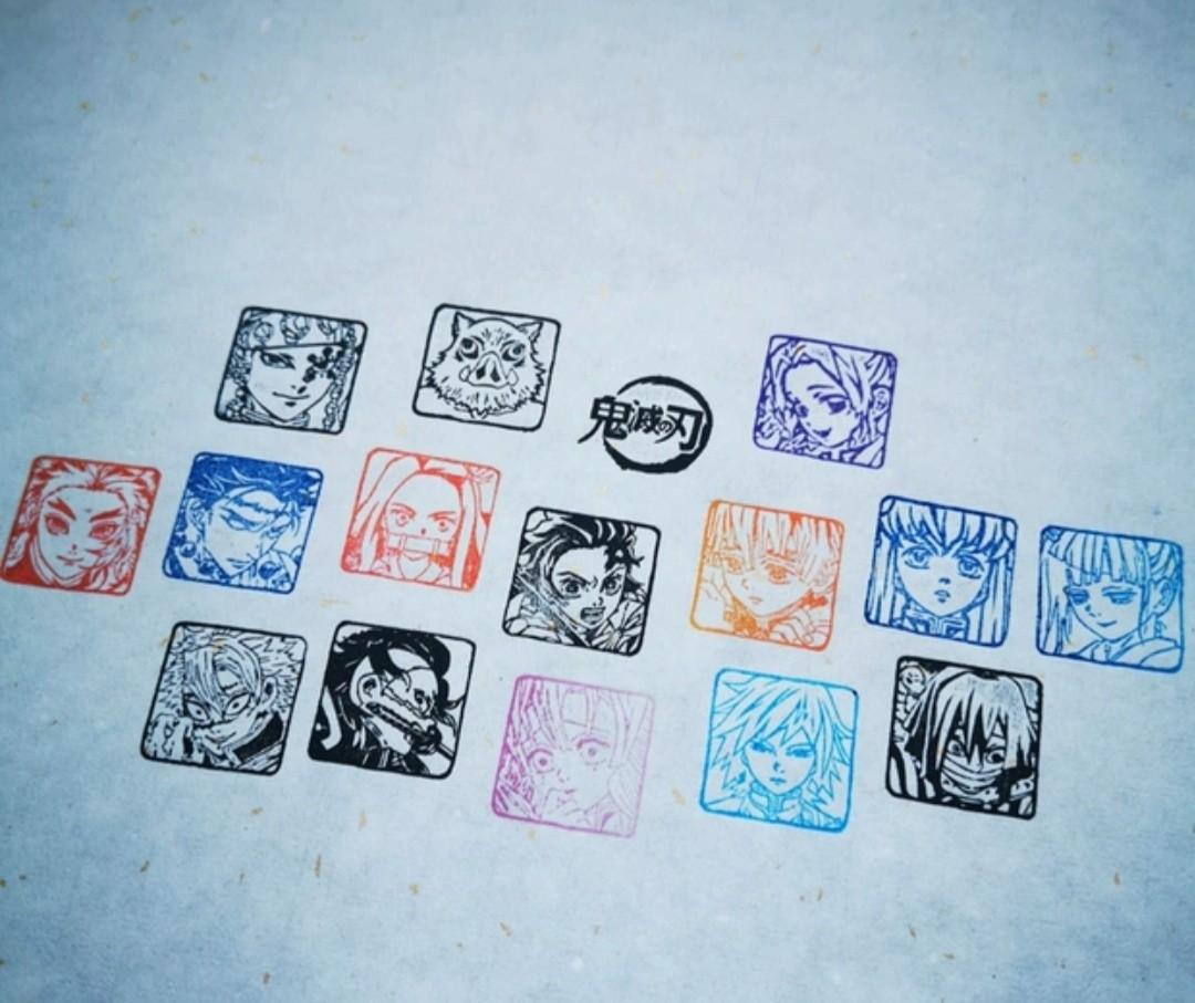 Kimetsu No Yaiba Demon slayer wooden stamp set, Hobbies & Toys, Toys ...