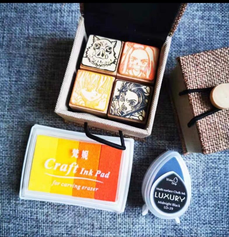 Kimetsu No Yaiba Demon slayer wooden stamp set, Hobbies & Toys, Toys ...