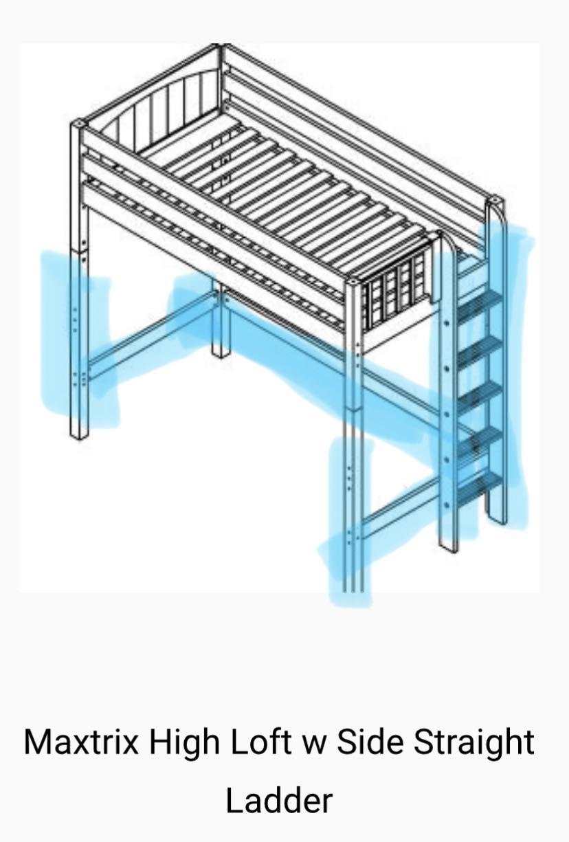 Matrix single loft bed extension, Furniture & Home Living, Furniture ...