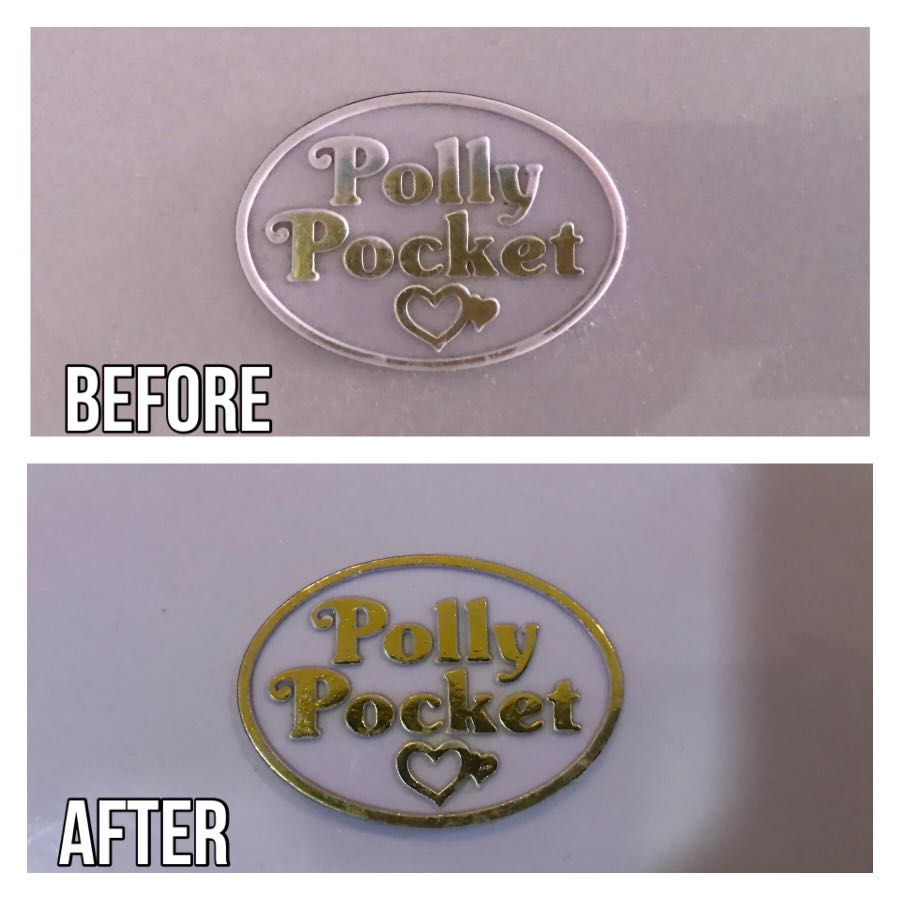 Polly Pocket /Angel Pocket restoration on gold wordings, Hobbies & Toys ...
