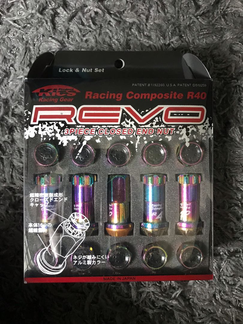 Project Kics R40 REVO Racing Composite 3 Piece Steel Lug nuts M12x1.5 ...