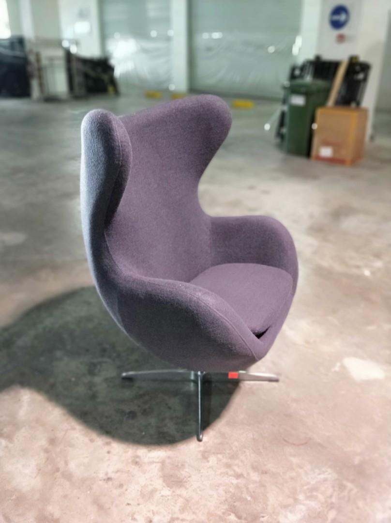 PROMETHEUS Designer Replica Egg Chair in CHARCOAL GREY, Furniture ...