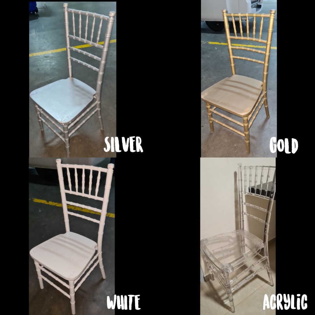 Tiffany Chairs (SILVER/GOLD LEFT), Furniture & Home Living, Furniture ...