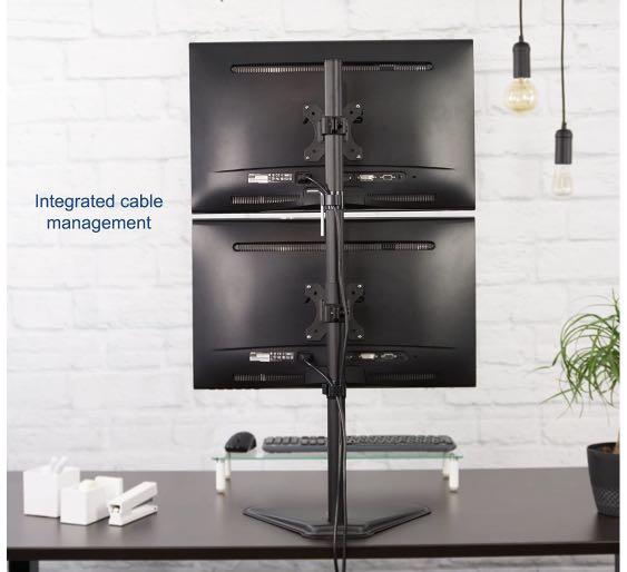 VIVO Dual Monitor Desk Stand Free-standing LCD mount, Holds in Vertical ...