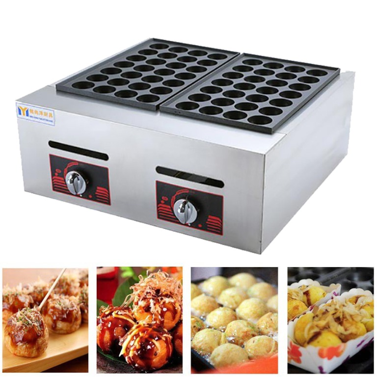 56-Holes Food Stall Takoyaki Octopus Ball Fish Ball Maker Grill - Gas ...