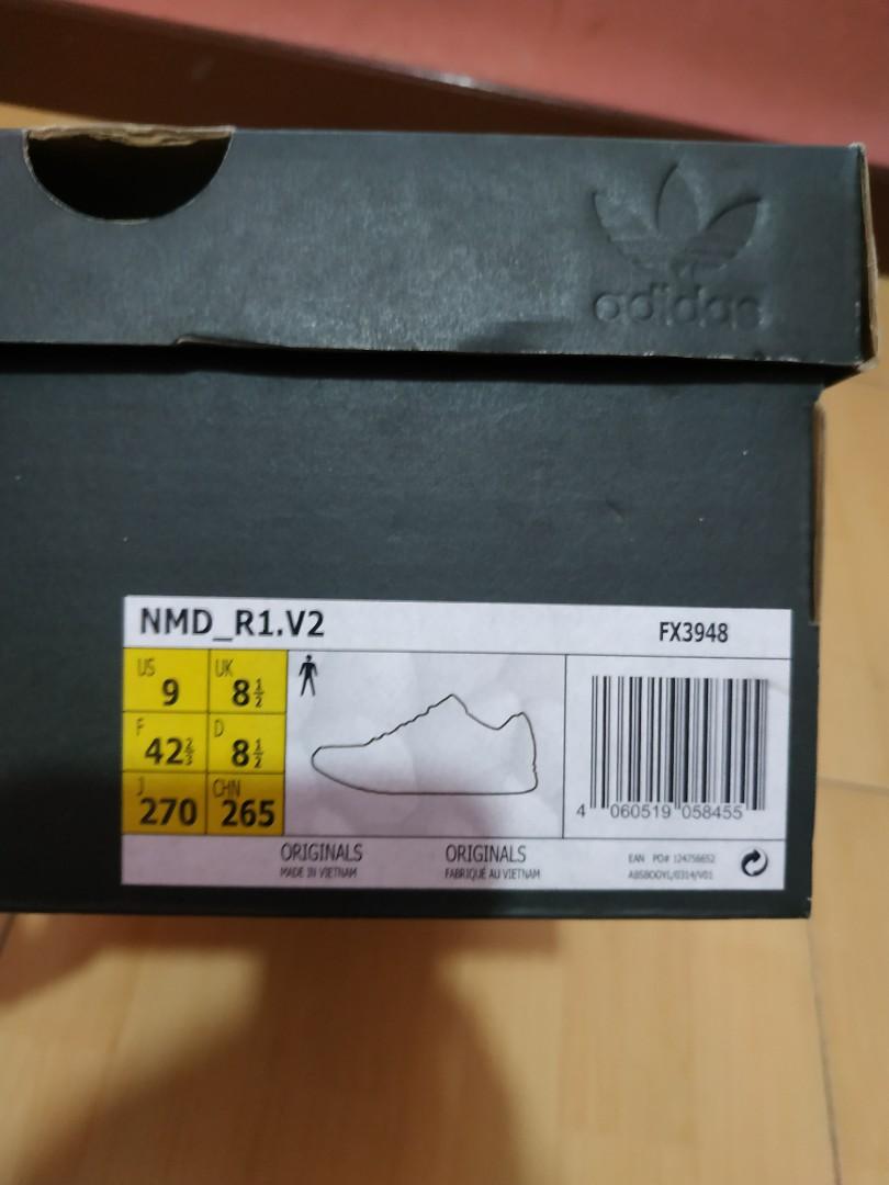 Adidas NMD R1 V2 navy/signal green original 100% BNIB, Fesyen Pria ...