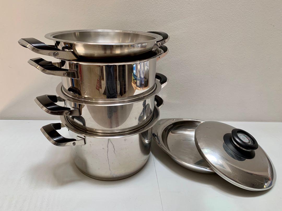 AMC brand stainless steel 6-pcs cooking pot set, Furniture & Home ...