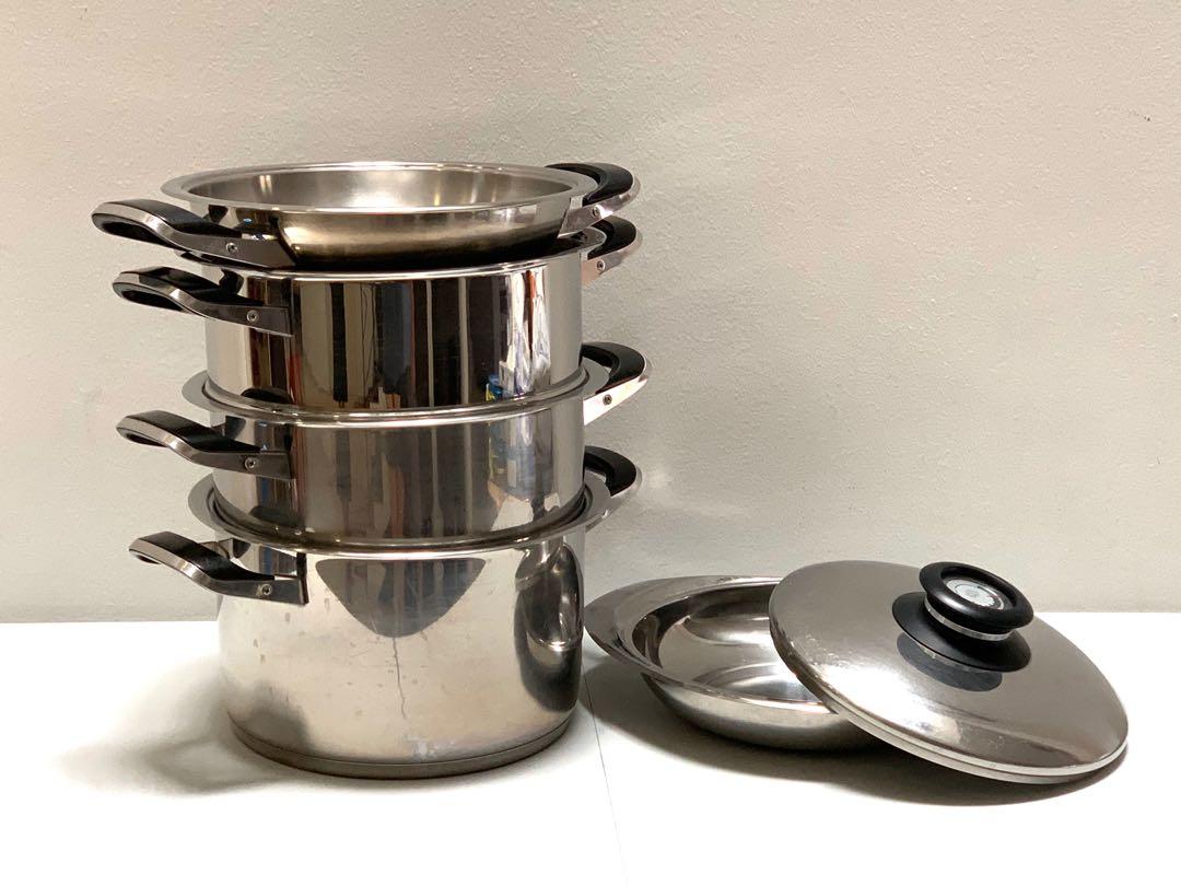 AMC brand stainless steel 6-pcs cooking pot set, Furniture & Home ...