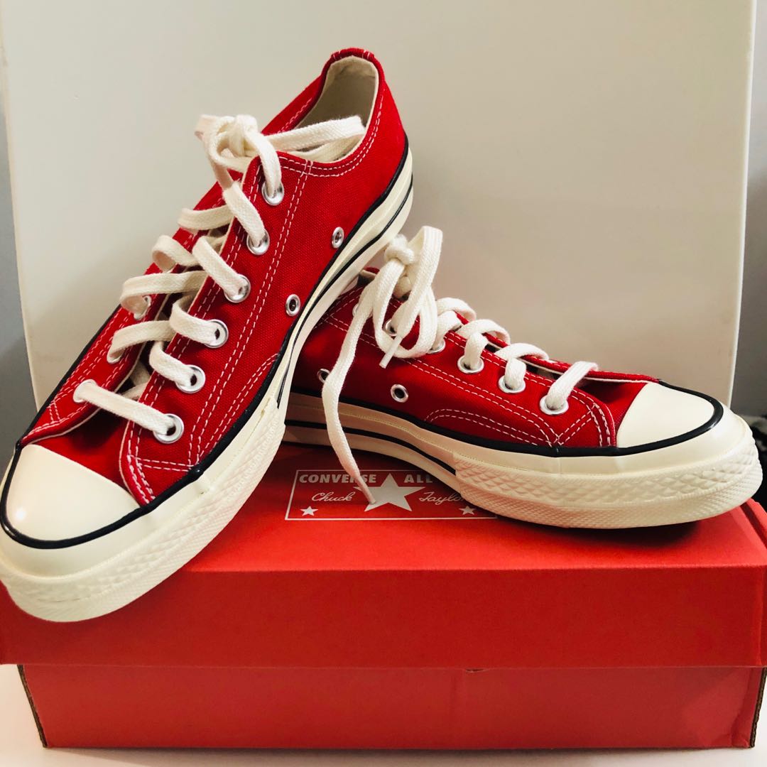 Converse Chuck 70 Low Red, Men's Fashion, Footwear, Sneakers on Carousell