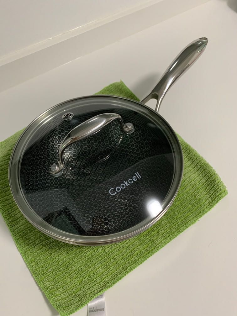 COOKCELL Blackcube Series 20cm Wokpan with Glass Lid, Furniture & Home ...