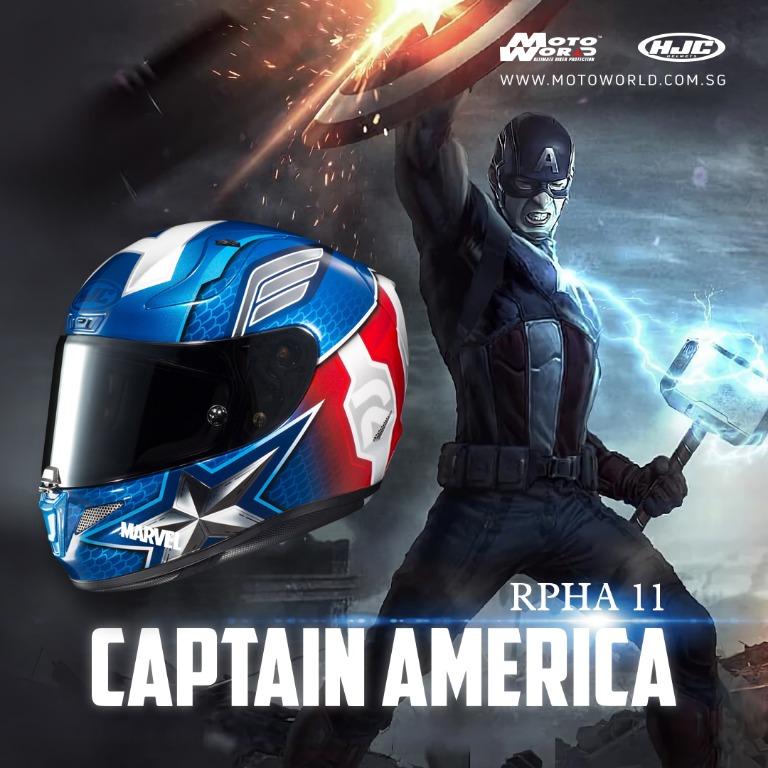 HJC RPHA11 Captain America Full Face Motorcycle Helmet PSB APPROVED ...
