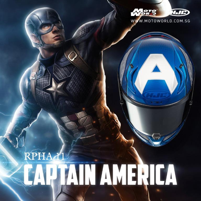 HJC RPHA11 Captain America Full Face Motorcycle Helmet PSB APPROVED ...