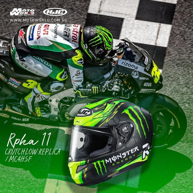 HJC PSB APPROVED RPHA11 Crutchlow MotoGP Monster Energy Replica Full ...