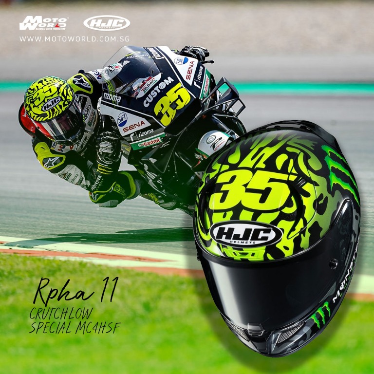 HJC PSB APPROVED RPHA 11 Crutchlow MotoGP Special Monster Energy Full ...