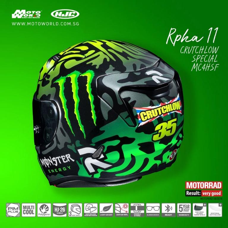 HJC PSB APPROVED RPHA 11 Crutchlow MotoGP Special Monster Energy Full ...