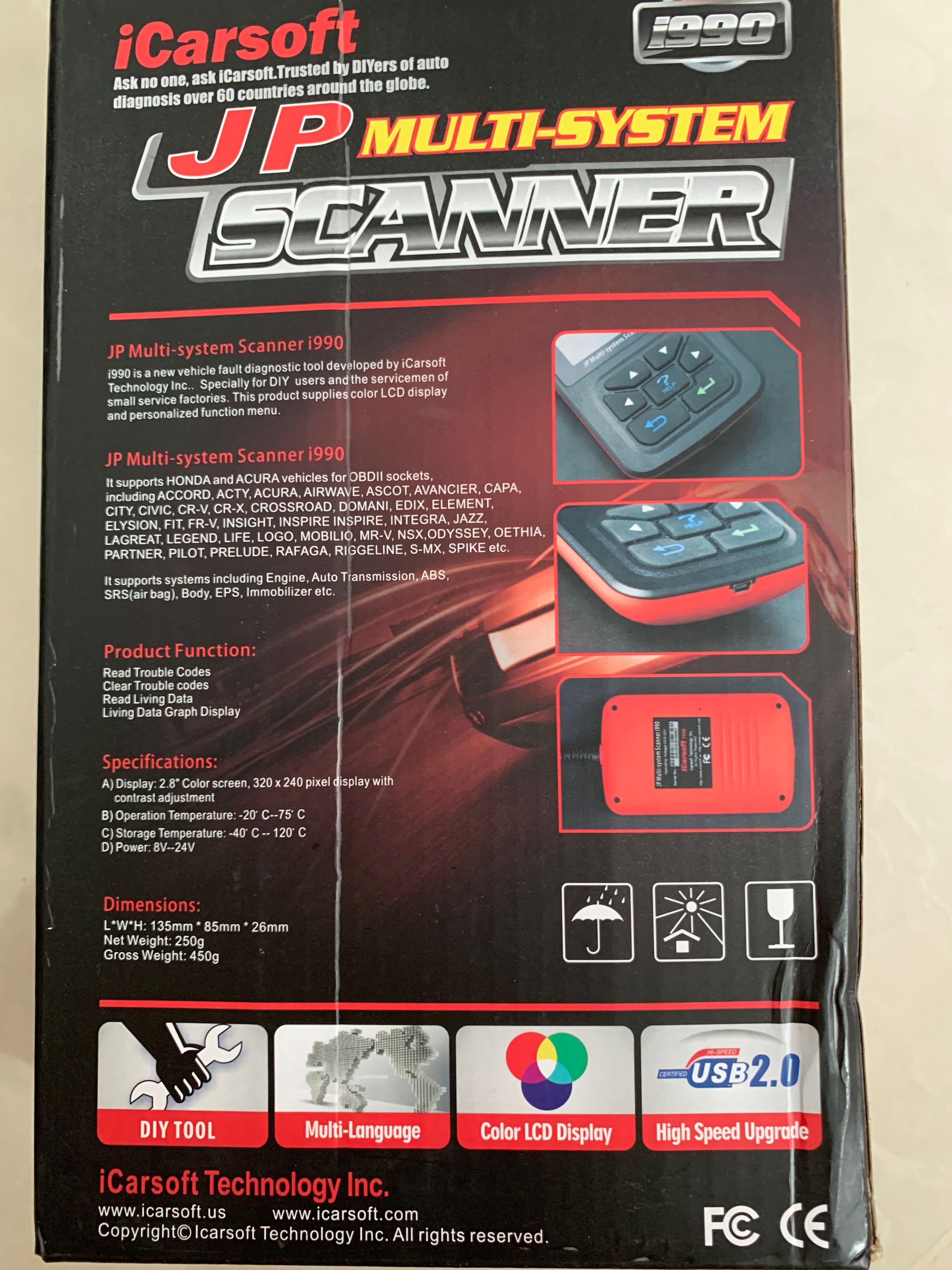 iCarsoft JP Multi-System Scanner i990, Car Accessories, Accessories on ...