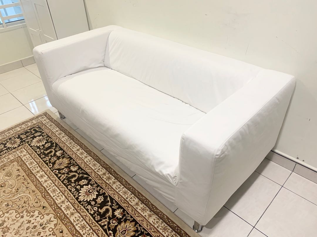 Ikea white sofa, Furniture & Home Living, Furniture, Sofas on Carousell