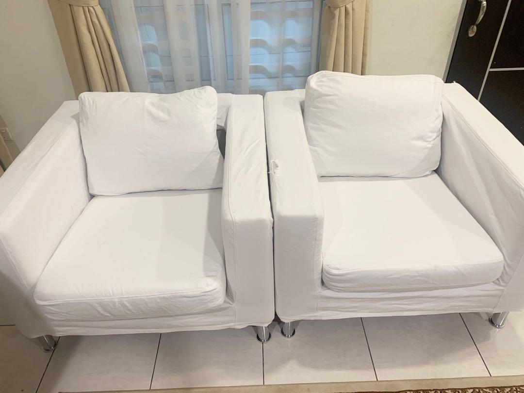 Ikea white sofa, Furniture & Home Living, Furniture, Sofas on Carousell