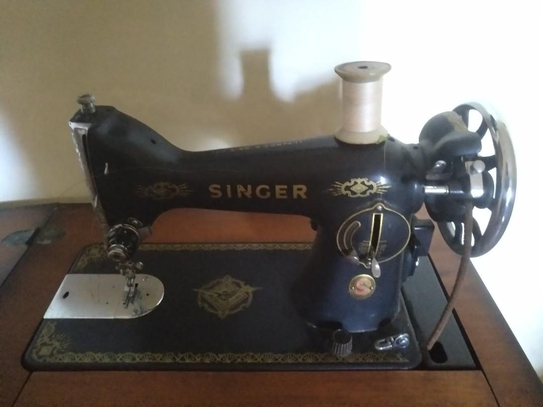 Mesin jahit singer jadul, Antik, Furnitur di Carousell