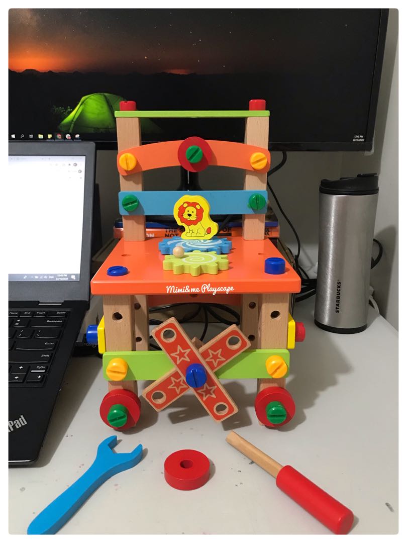 MMP DIY Wooden Assembly/Disassembly Chair, Babies & Kids, Infant ...