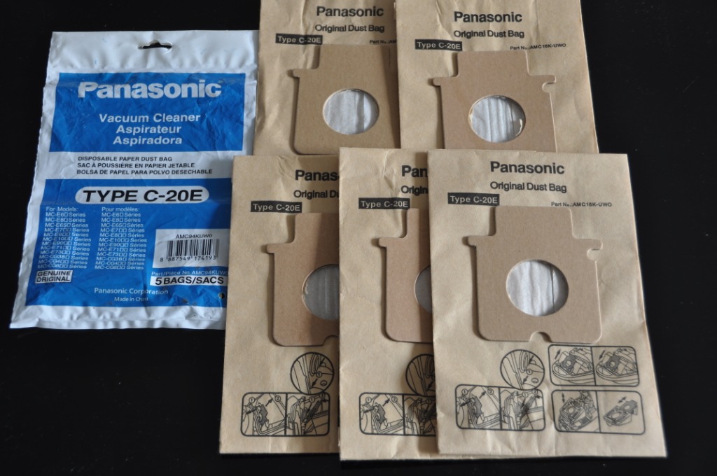 Panasonic Vacuum Cleaner Original Disposable Paper Dust Bag Type C-20E ...