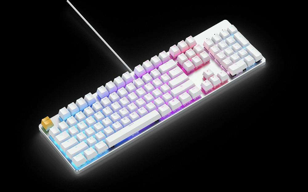 PC Glorious GMMK THE WHITE ICE EDITION Mechanical Keyboard (Full size ...