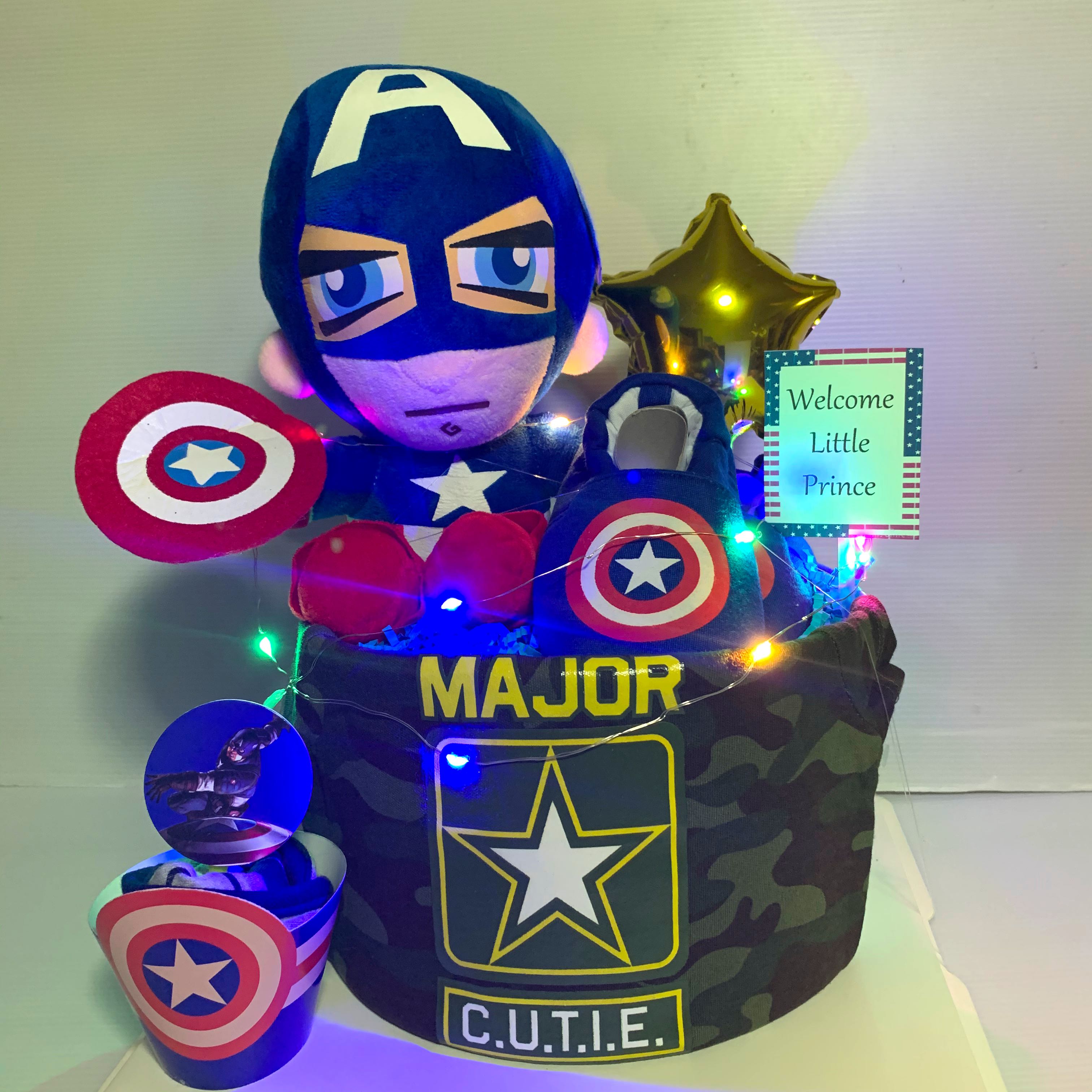 Captain America Diapers Cake, Babies & Kids, Babies & Kids Fashion on ...