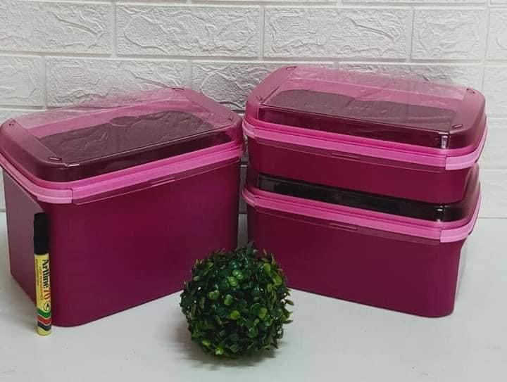 #ILuvPoslaju Ready Stock Tupperware Purple Ezy Rectangular Keeper 3 ...