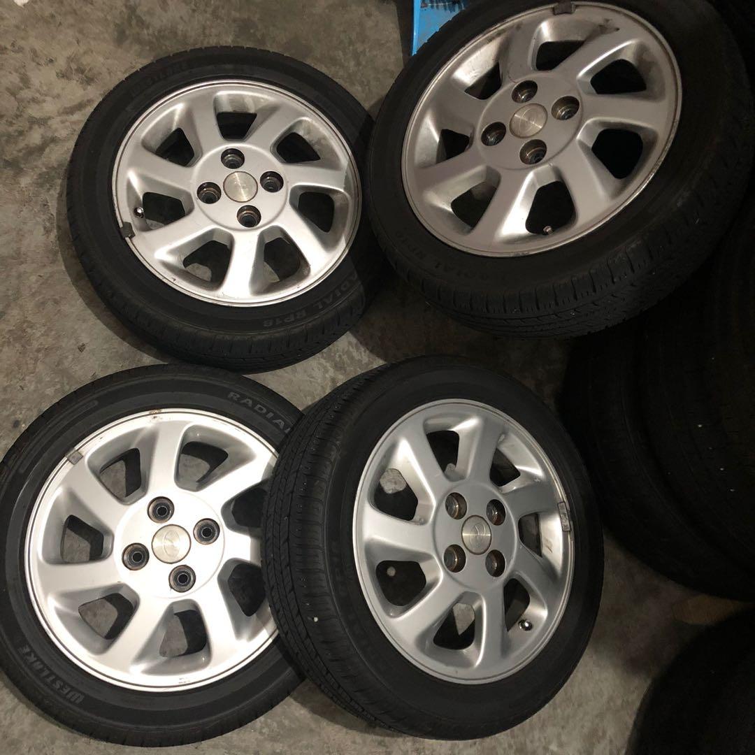 Rim Standart Kelisa SE 14 inci tayar 80%, Auto Accessories on Carousell