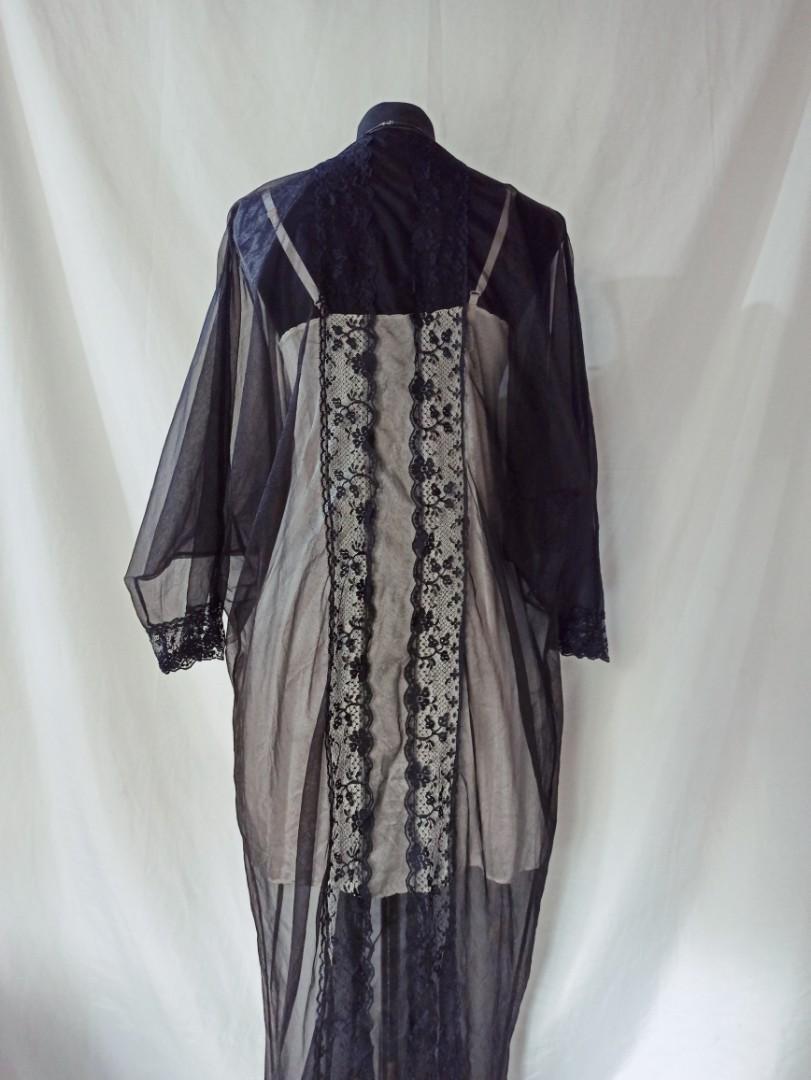 SEE THROUGH BLACK ROBE, Women's Fashion, Tops, Others Tops on Carousell