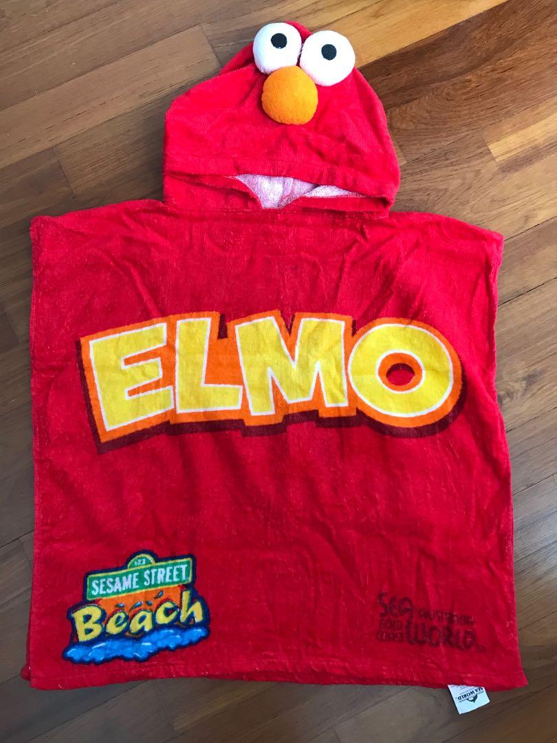 Sesame Street Elmo Beach / Swim Towel with Hoodie, Babies & Kids ...