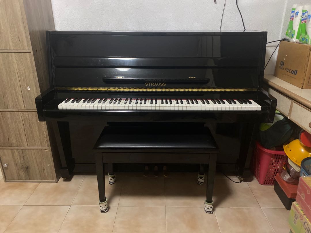 Strauss Black Upright Piano, Hobbies & Toys, Music & Media, Musical ...