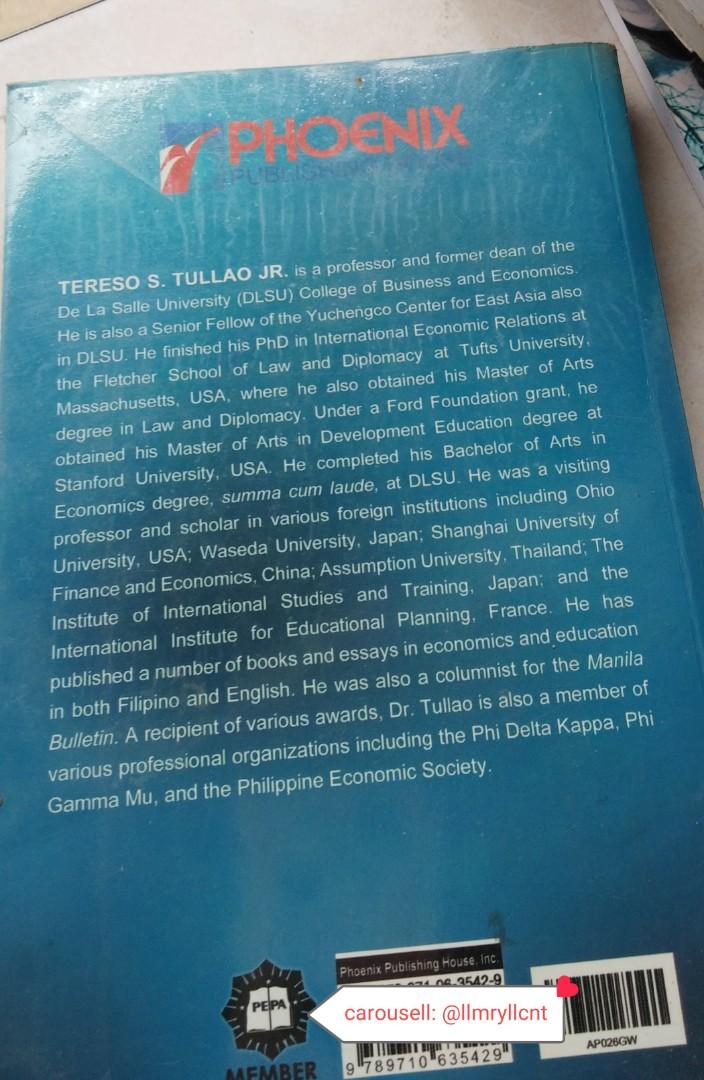 Understanding Economics in the Philippine Setting by Tullao, Hobbies ...