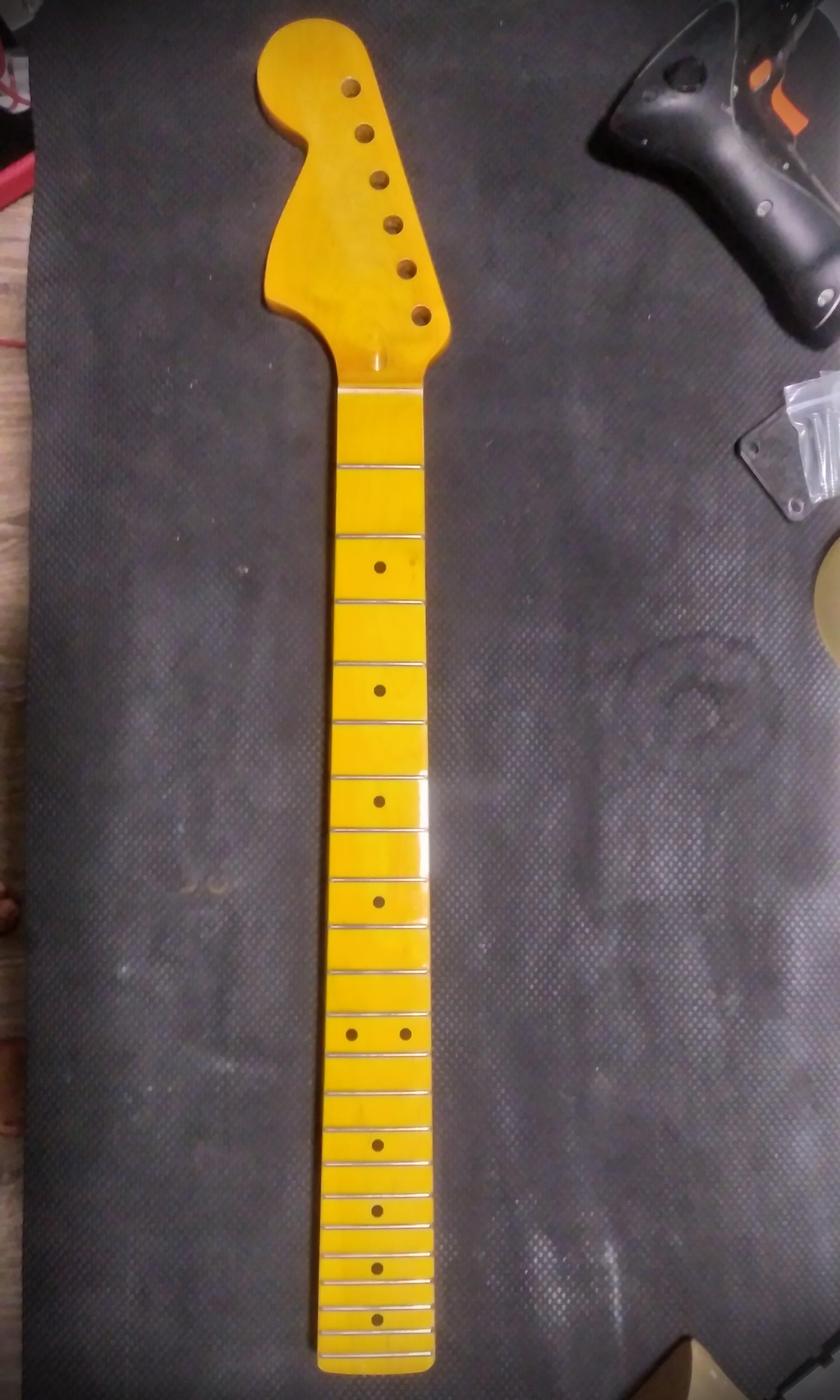 Vintage amber Strat-style neck, Hobbies & Toys, Music & Media, Musical ...