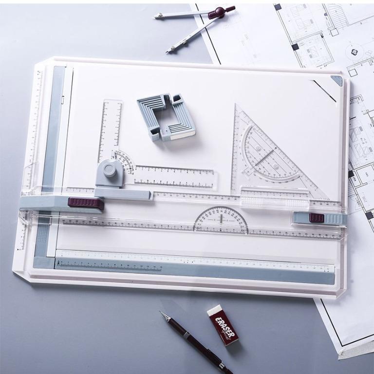 Architectural Drawing Board with Parallel Motion Ruler Adjustable Angle ...