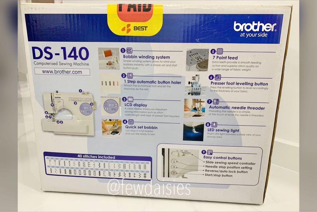 Brother Digital Sewing Machine DS-140, TV & Home Appliances, Washing ...