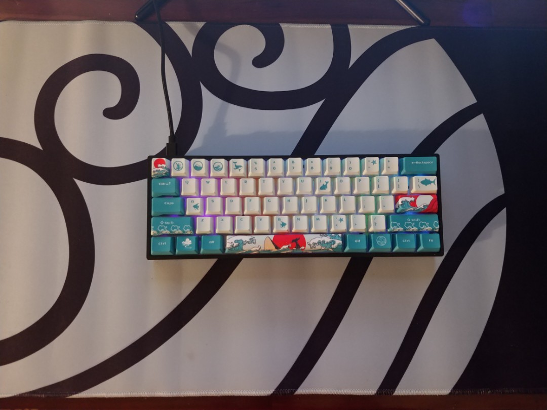 GK61 Custom Keyboard, C3 Banana Split Switches, Computers & Tech, Parts ...